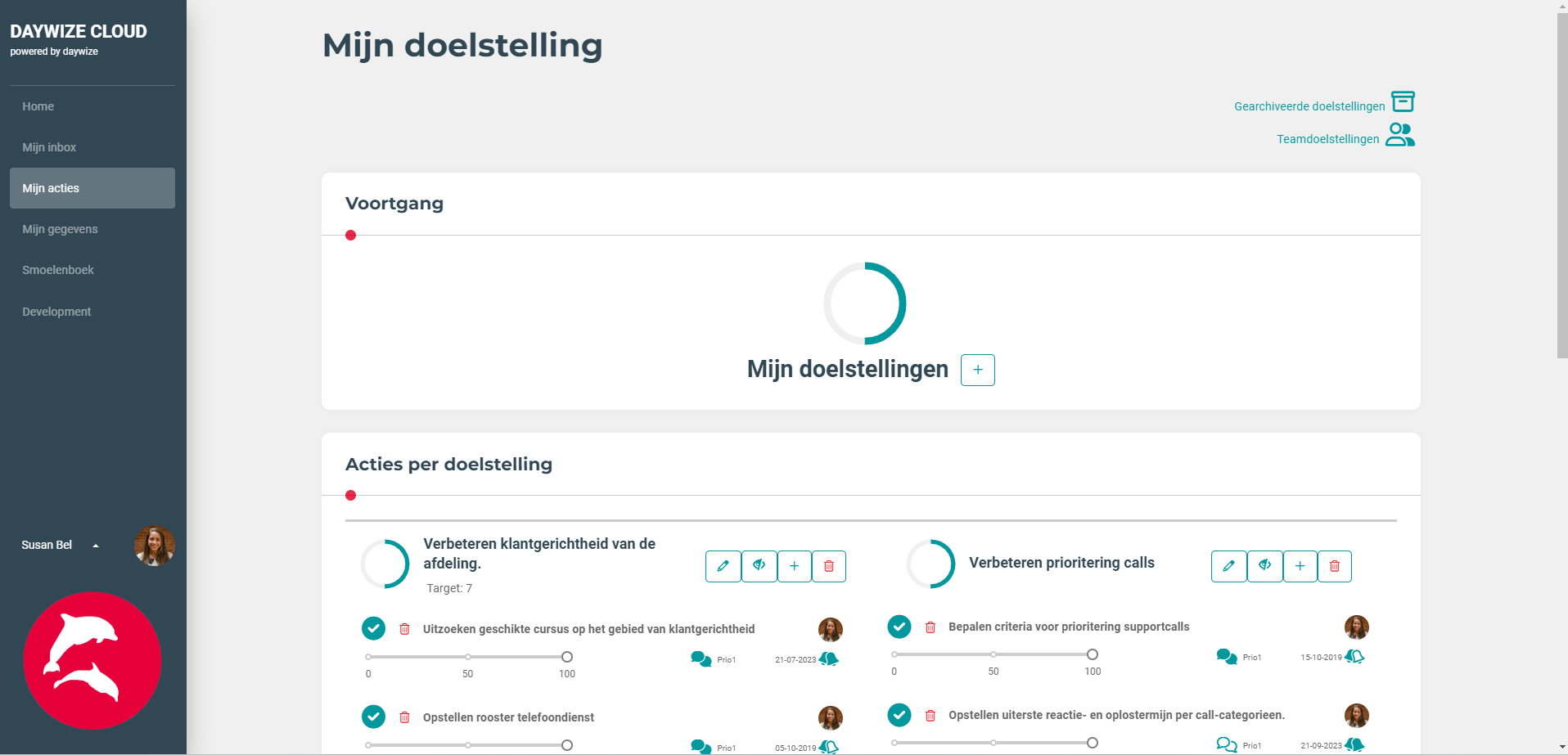 Doelmanagement - Daywize Cloud