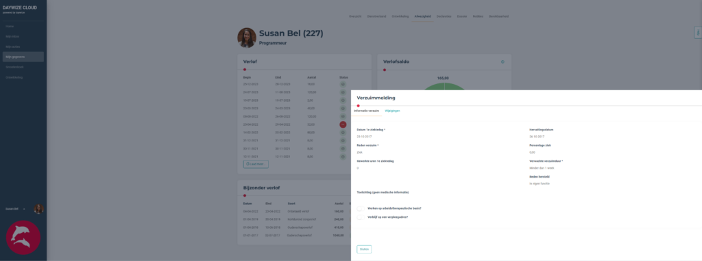 Verzuim - Daywize Cloud
